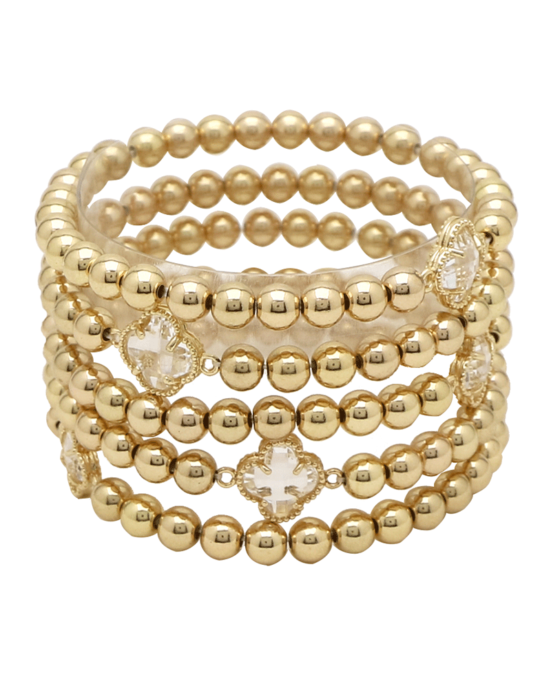 Clear Clover & CCB Ball 5 Set Bracelet