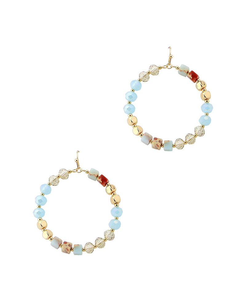 Multi Bead Round Earring
