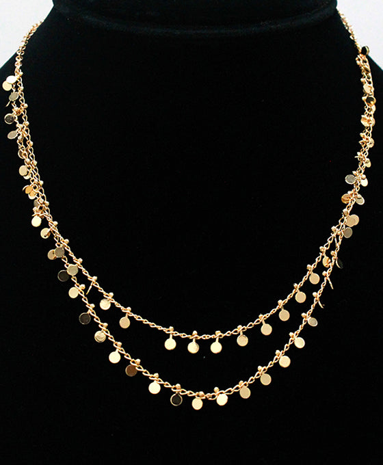 2 Line Nugget Chain Necklace