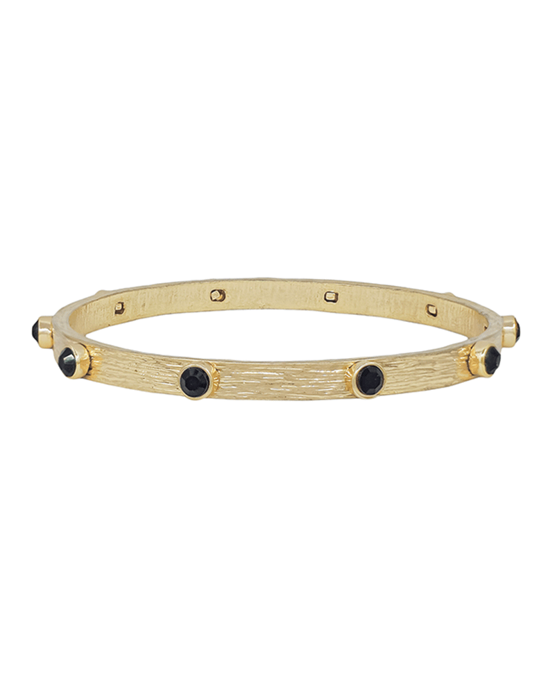 Crystal Accent Texture Metal Bangle