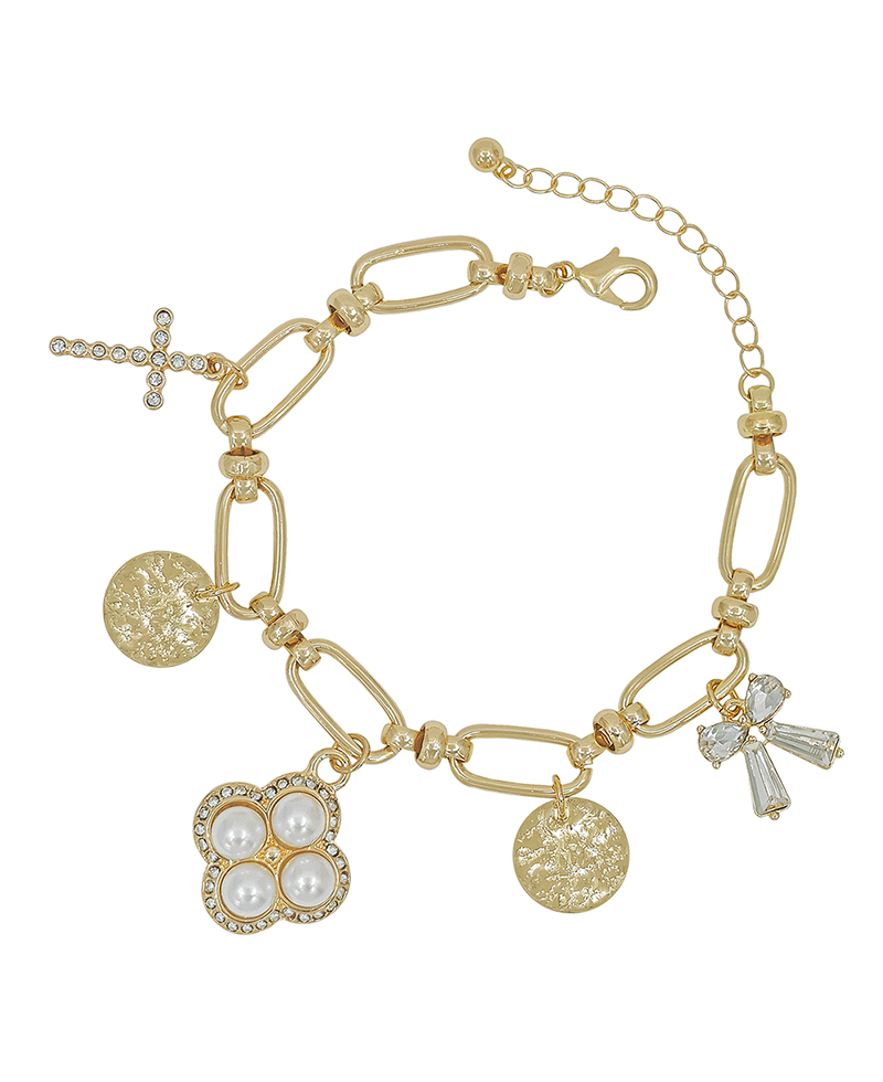 Multi Charm Oval Chain Bracelet
