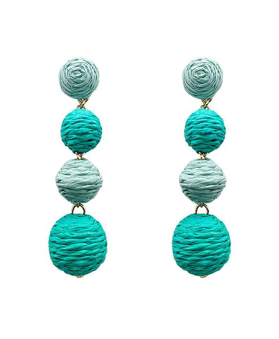 Raffia 3 Balls Earring
