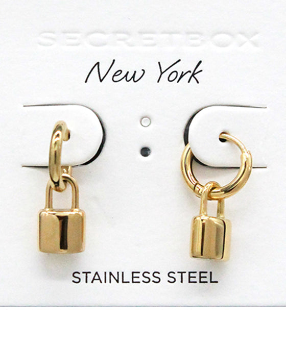 Stainless Steel Lock Earring